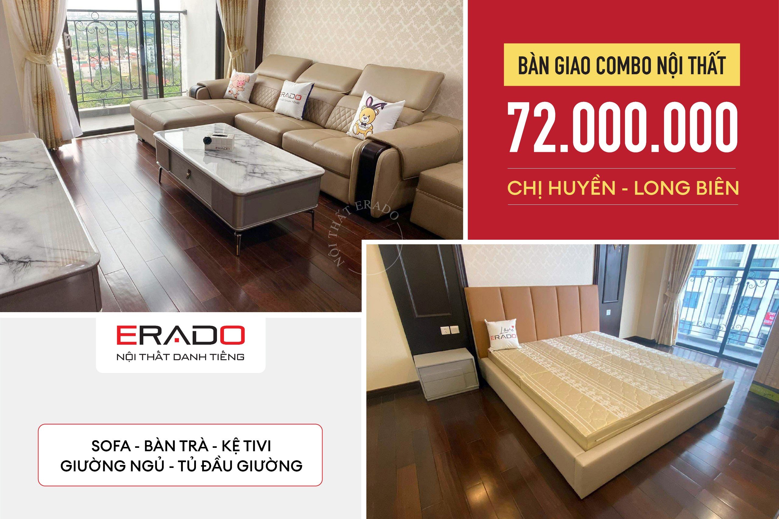 ERADO BÀN GIAO THÀNH CÔNG BỘ BÀN GHẾ ĂN CHO GIA ĐÌNH ANH ĐẠT Ở HÀ NAM